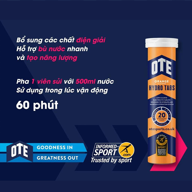 Hộp Sủi Điện Giải OTE Hydro Tabs | AntienSport.vn